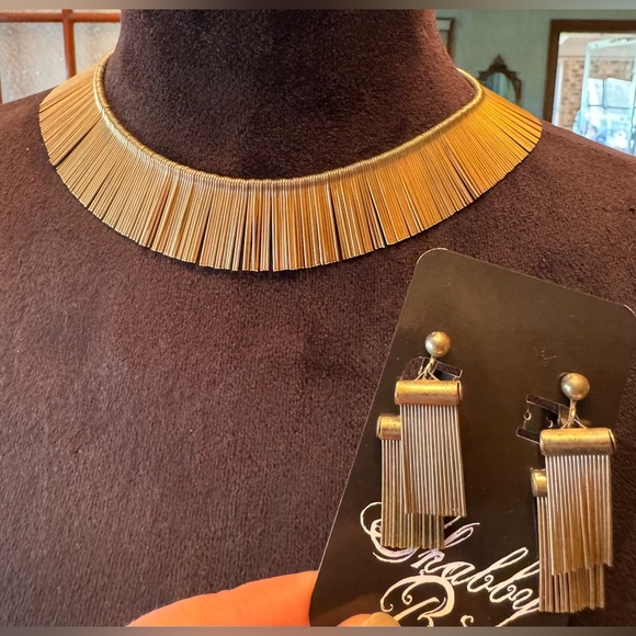 Jewelry | Midcentury Modern Pat Pend Aa Goldtone Fringe Necklace | Poshmark
